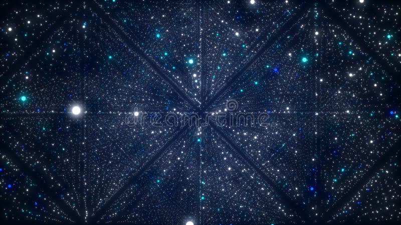 Abstract Cyberspace with Flying Particles in Infinite. Space Futuristic ...