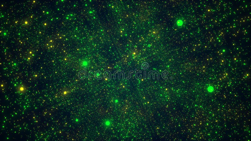 Abstract Cyberspace with Flying Particles in Infinite. Space Futuristic ...