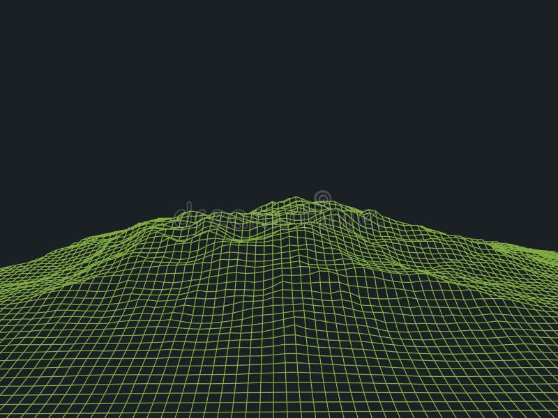 Abstract Cyberspace Grid Landscape Background Stock Vector ...