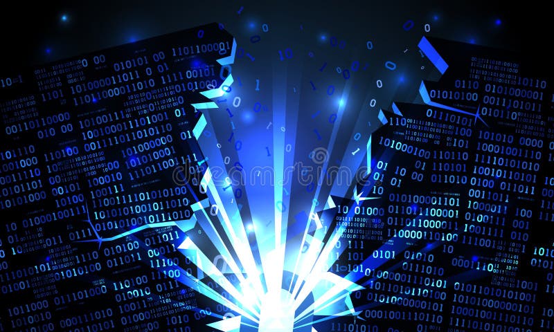 Abstract Cyberspace With Digital Lines Binary Code Matrix Background With Digits Stock Vector
