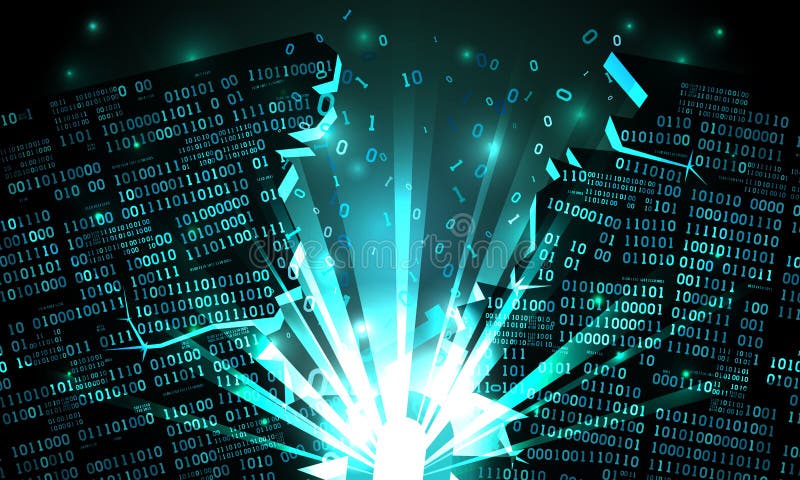 Abstract Cyberspace With Digital Lines Binary Code Matrix Background