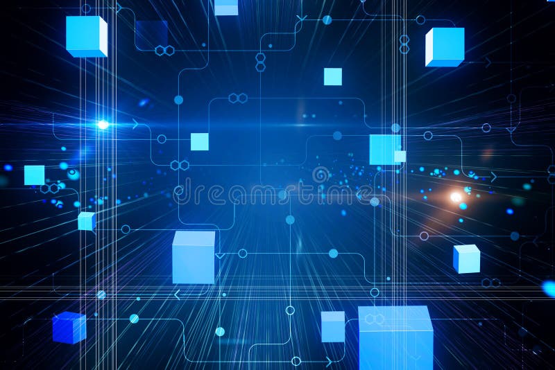 Abstract Cyberspace Wallpaper Stock Illustration - Illustration of ...