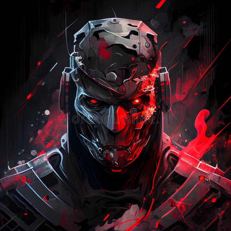 Abstract Cyborg Game Character Stock Illustration - Illustration of ...