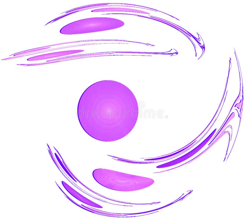 Abstract Cyclic Pattern of Rounded Magenta Elements, Isolated Element ...