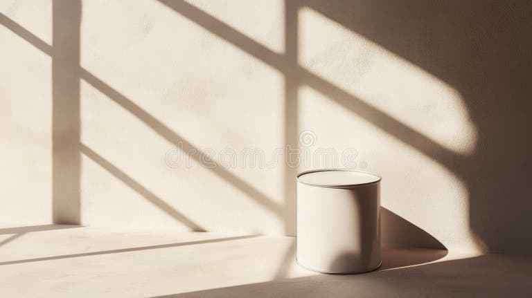 Abstract Cylinder Object Illuminated by Sunlight Against a Textured ...