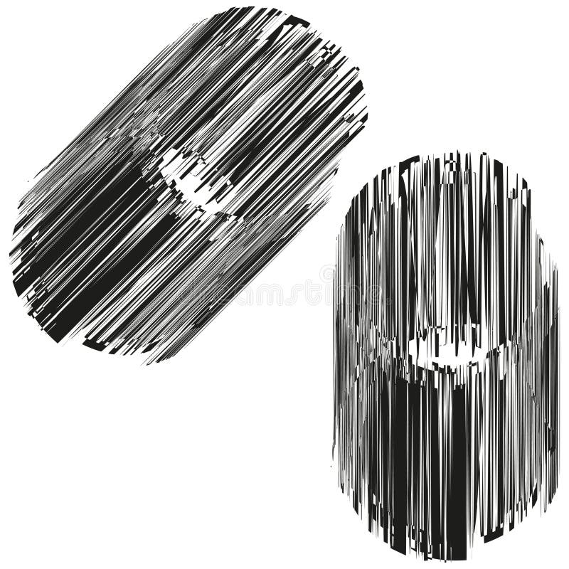 Abstract Cylinder Shape. Distorted Line Structure. Dynamic Graphic ...