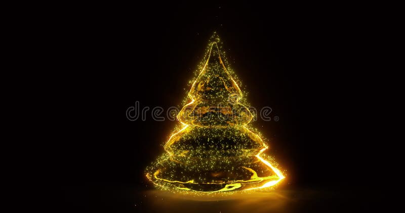 An Abstract 3D Animation of a Christmas Tree Made of Shimmering Light ...