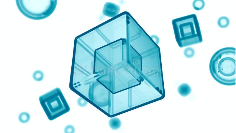 Abstract 3d Animation Colorful Rotating Cube Design Geometric Shapes