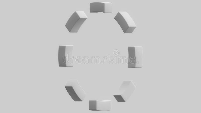 Abstract 3D Animation Loop of Blocks Rotating in a Radial Pattern on ...