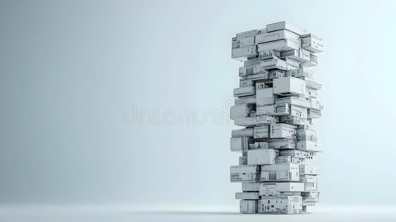 Abstract 3D Architecture Tower Stock Illustration - Illustration of ...