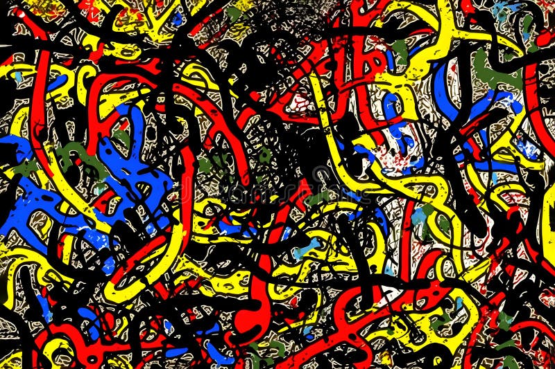 Abstract 2d Art of Chaotic Lines, Neural Network Generated Art Stock ...