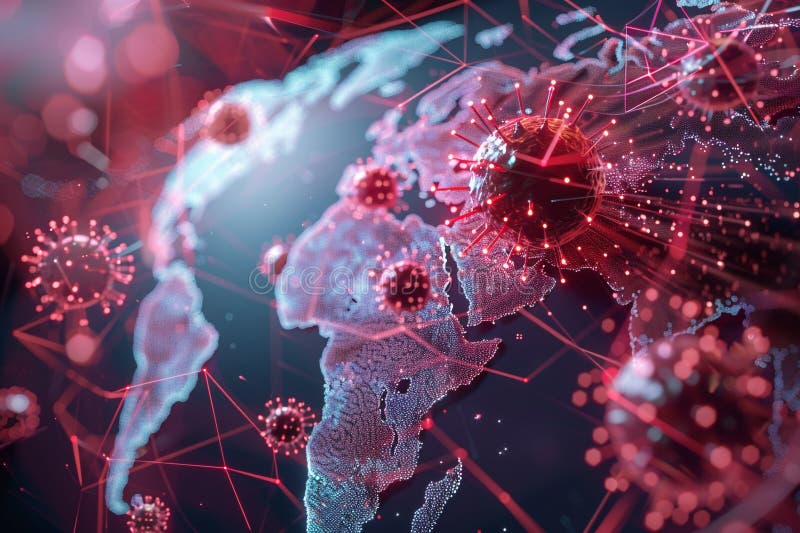 An Abstract 3D Artwork Depicting the Clash of Digital Viruses and ...