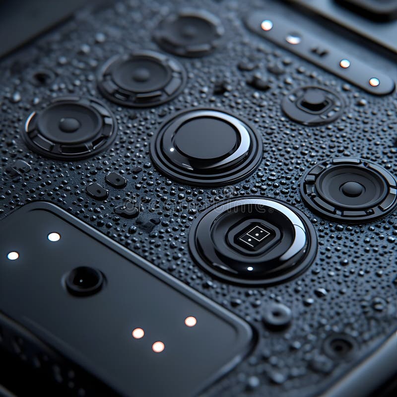 Abstract 3D Background of a Black Object with Water Droplets Stock ...