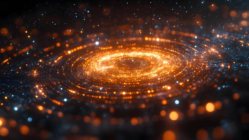 Abstract 3D Background with Circular Light Pattern Stock Illustration ...