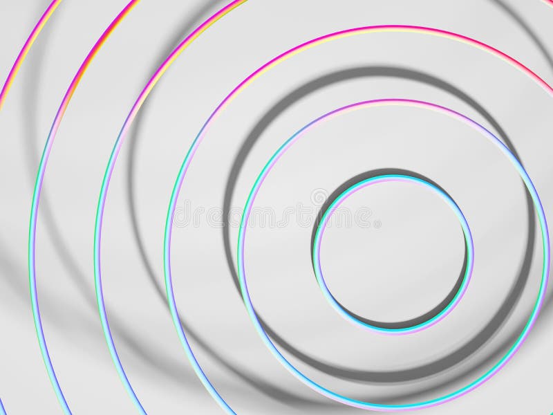 Abstract 3d Background with Colorful Flying Circles and Shadows, Top ...