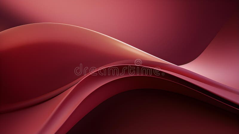 Abstract 3D Background of Curves and Swooshes in Burgundy Colors ...