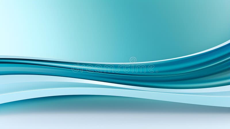 Abstract 3D Background of Curves and Swooshes in Cyan Colors. Elegant ...