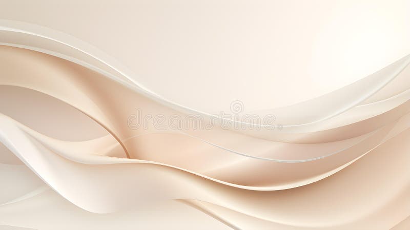 Abstract 3D Background of Curves and Swooshes in Ivory Colors. Elegant ...