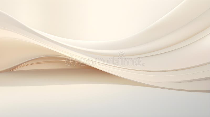 Abstract 3D Background of Curves and Swooshes in Ivory Colors. Elegant ...