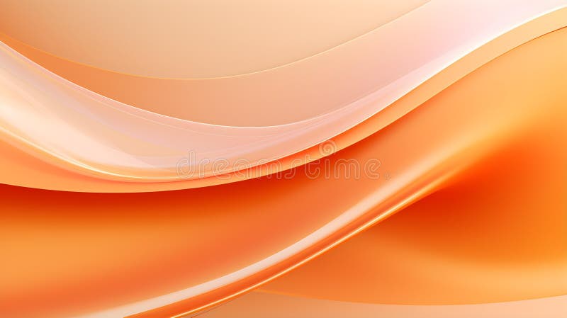 Abstract 3D Background of Curves and Swooshes in Light Orange Colors ...