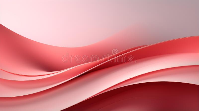 Abstract 3D Background of Curves and Swooshes in Light Red Colors ...