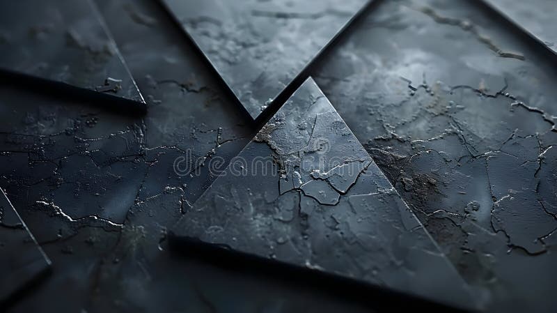 Abstract 3D Background: Dark Triangles with Cracked Surface Stock ...