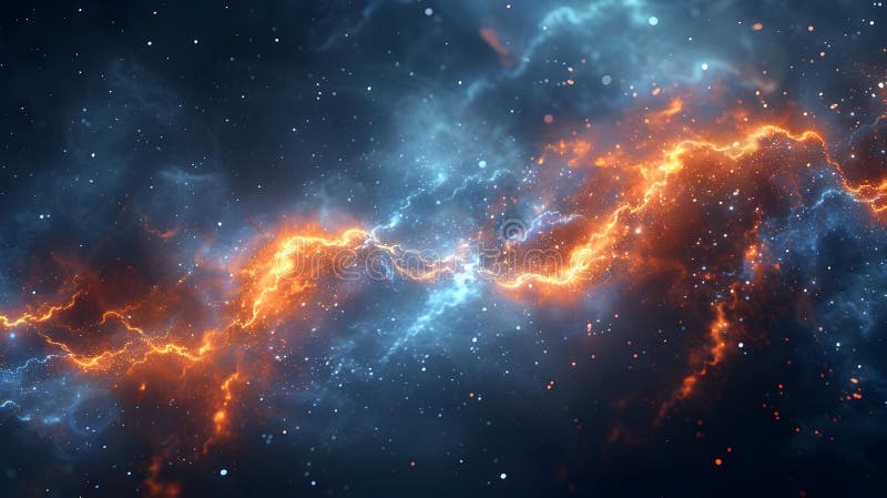Abstract 3D Background: Fiery Nebula Stock Illustration - Illustration ...