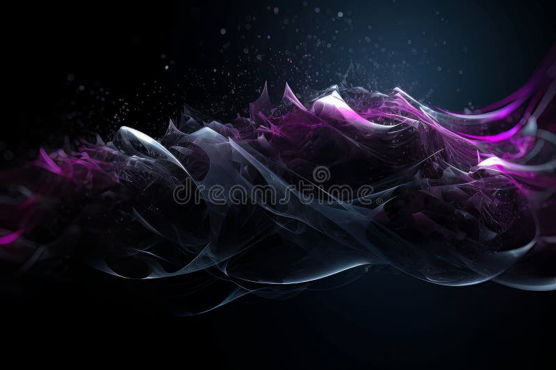 Abstract 3D Background with Futuristic Purple and Blue Waves AI Stock ...