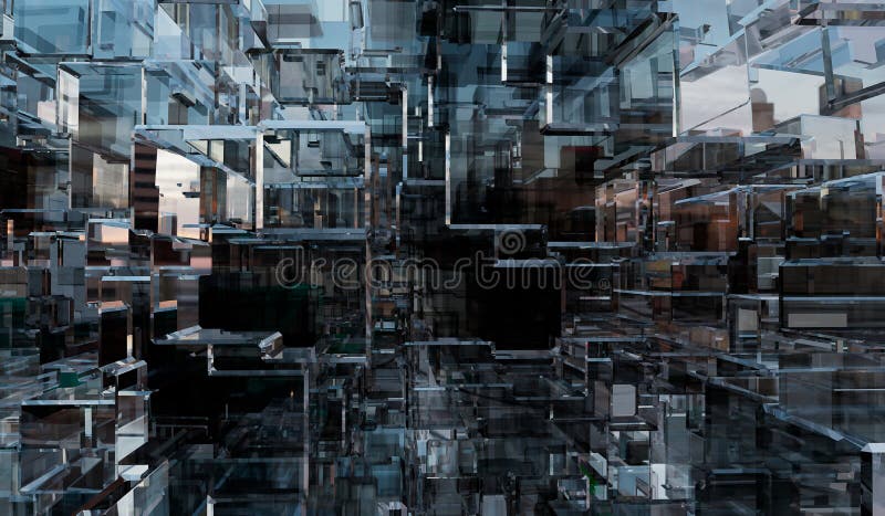 Abstract 3d Background of Glass Cubes. 3d Rendering Stock Illustration ...