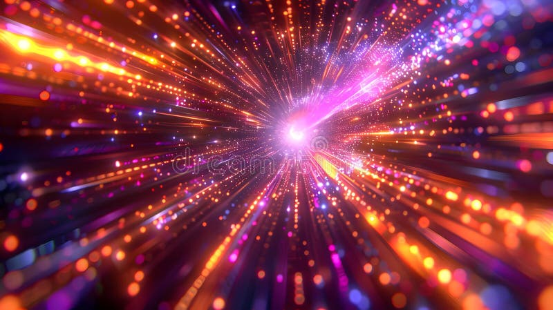 Abstract 3D Background, Glowing Lights Stock Illustration ...