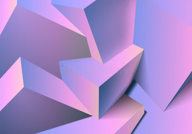 Abstract 3D Background with Mix of Cubes. Geometric Shapes Intersecting ...
