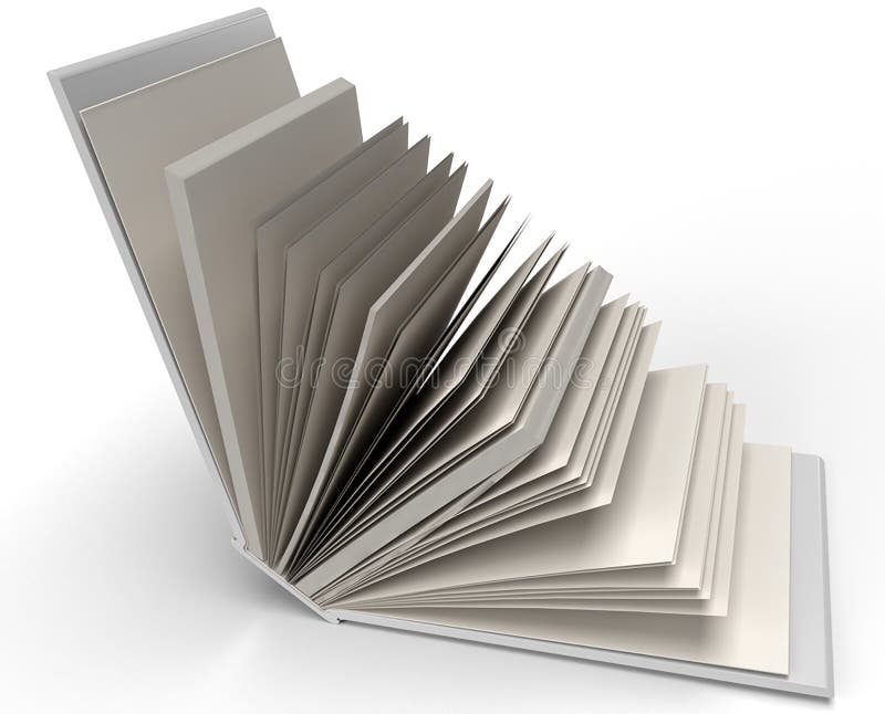 Abstract 3d Background of an Open White Paper and Fluttering Pages ...