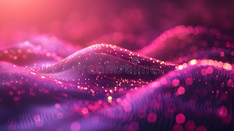 Abstract 3D Background: Pink Purple Glowing Particles Stock ...