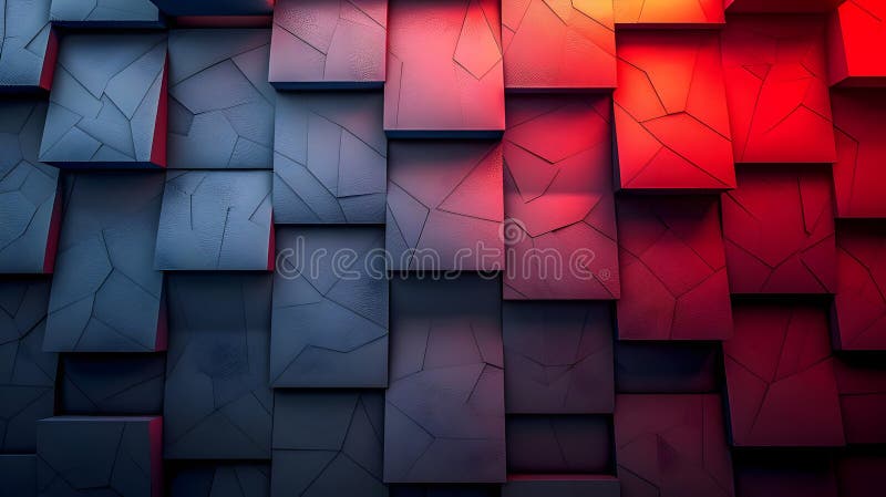 Abstract 3D Background with Red and Blue Geometric Shapes Stock ...