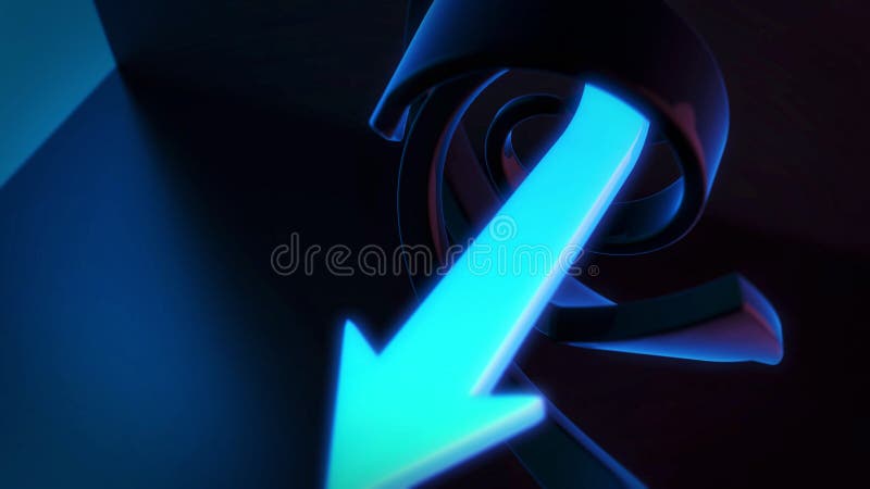 Abstract 3D Background Rotating Dark Blue and Cyan Arrows Stock ...