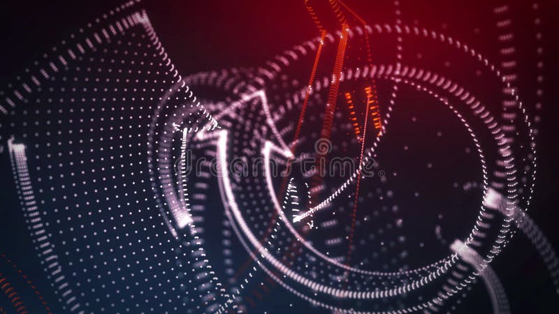 Abstract 3D Background Rotating Point Cloud Arrows Stock Illustration ...