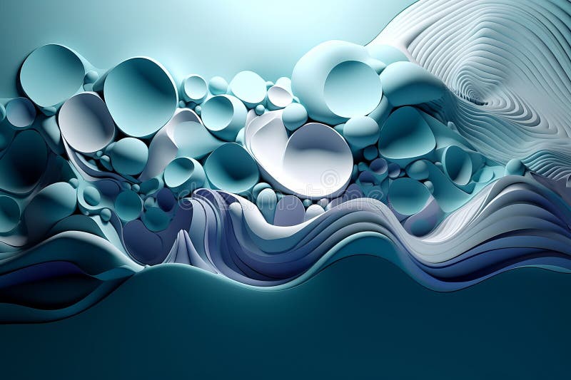 Abstract 3D Background. a Smooth Flowing Flow with Wavy Background ...