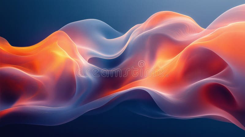 Abstract 3D Background of Smooth Flowing Waves with Light and Shadow ...