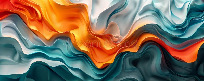 Abstract 3D Background with a Summery Color Palette, Featuring Dynamic ...