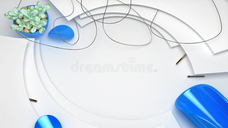 Abstract 3D Background in Trendy Colors with Unusual Objects and Shapes ...