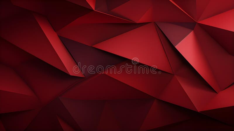 Abstract 3D Background of Triangular Shapes in Dark Red Colors. Modern ...