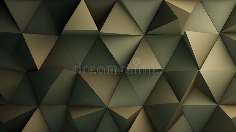 Abstract 3D Background of Triangular Shapes in Khaki Colors. Modern ...