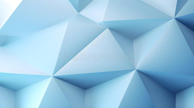Abstract 3D Background of Triangular Shapes in Light Blue Colors ...
