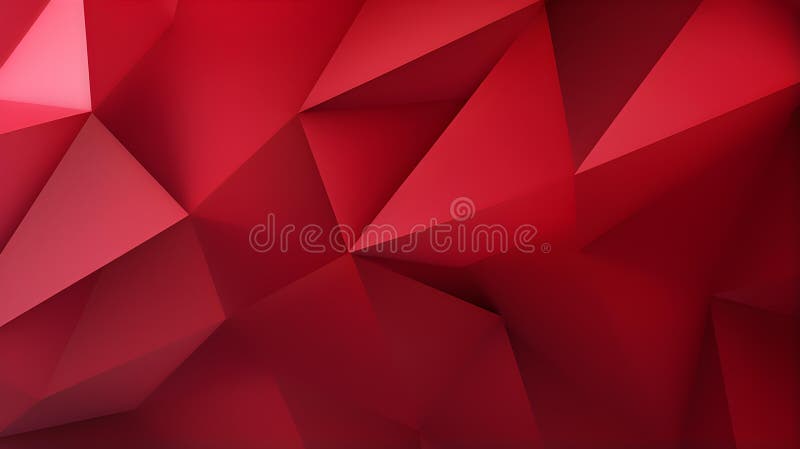 Abstract 3D Background of Triangular Shapes in Ruby Colors. Modern ...