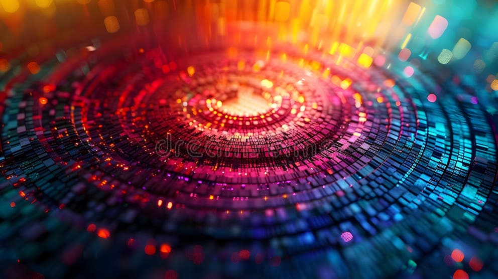 Abstract 3D Background: Vibrant Circular Energy Stock Illustration ...