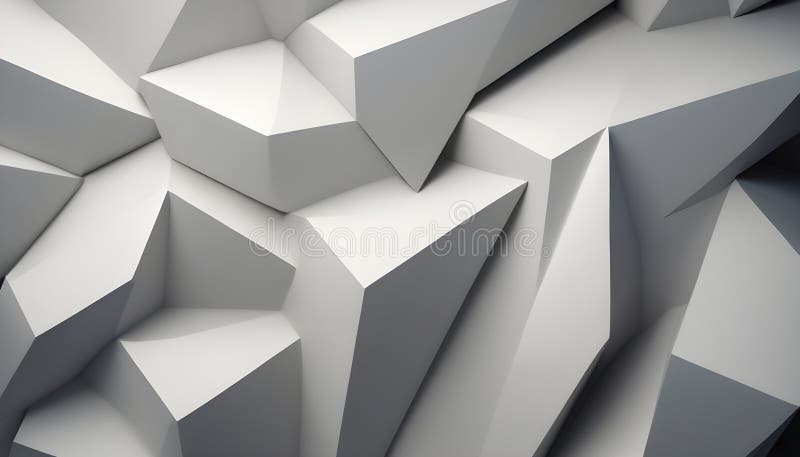 Abstract 3d Background with White Cubes Geometric Shape on Wall Stock ...