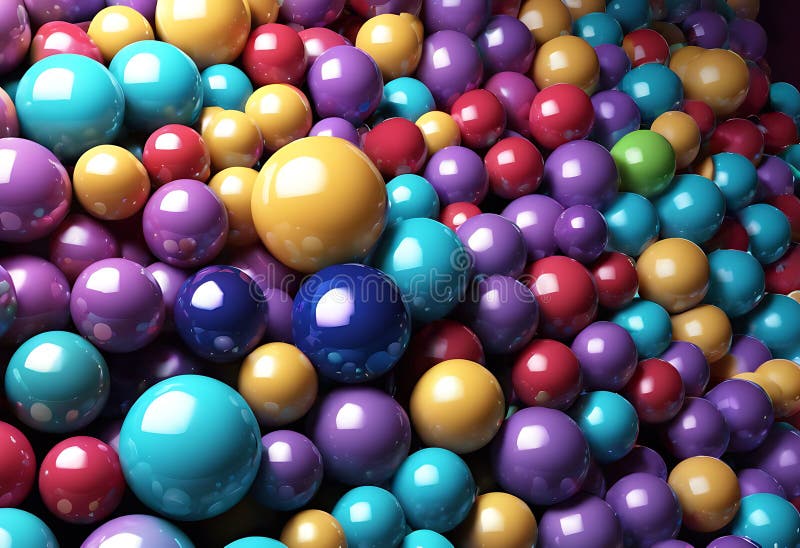 Abstract 3D Balls Background: a Sphere Extravaganza Stock Illustration ...
