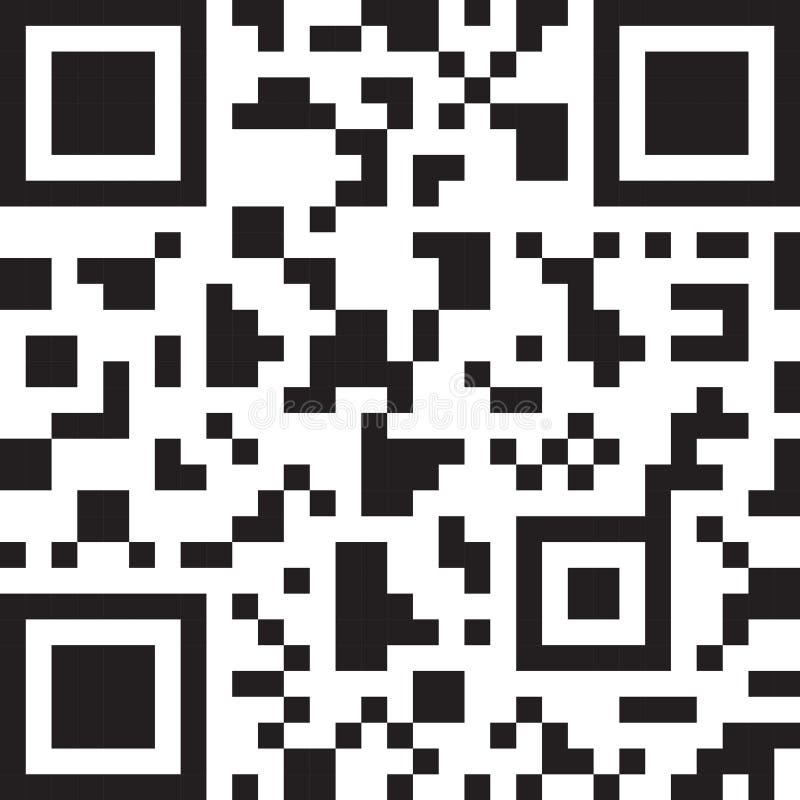 Abstract 2D Barcode. Black and White Illustration. Stock Vector ...