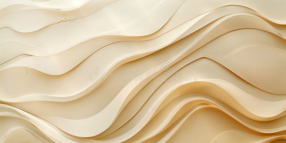 Abstract 3D Beige Waves Background with Smooth Flowing Patterns ...