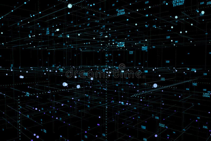 Abstract 3D Big Data Visualization. Futuristic Infographics Aesthetic ...